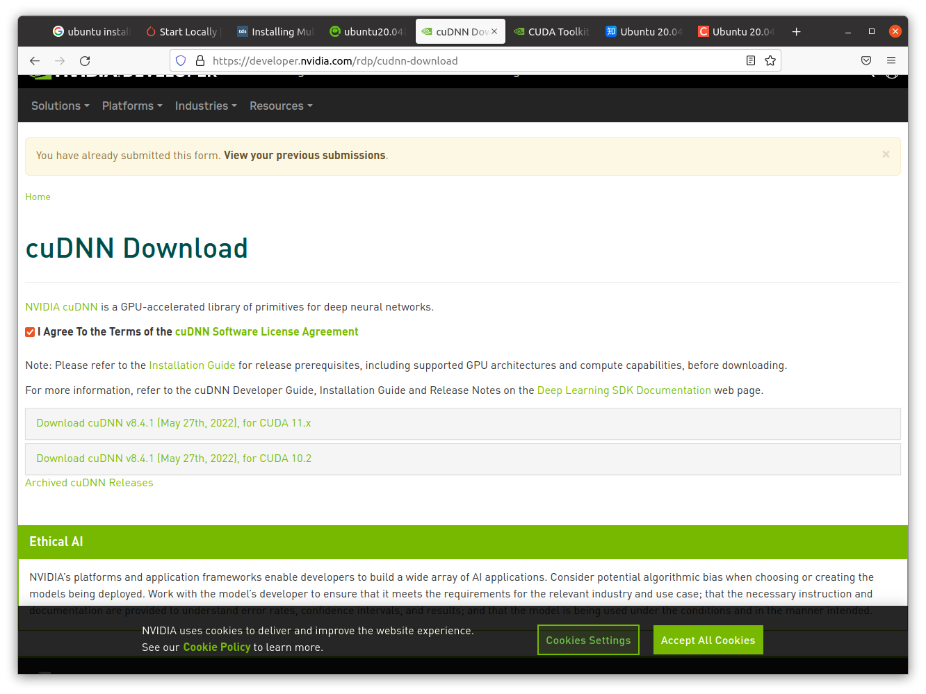 Ubuntu 20.04 上安裝CUDA 11.6 + cuDNN8.4 + PyTorch | SUNaN Studio 司南工作室